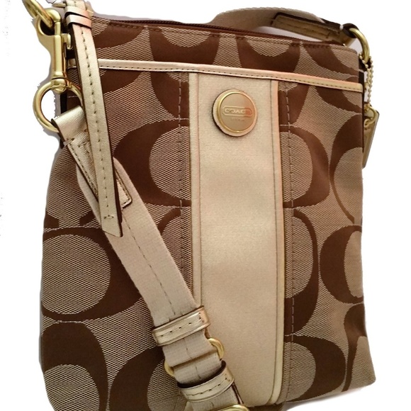 Coach | Bags | Coach Signature Stripe Swingpack Crossbody Bag | Poshmark